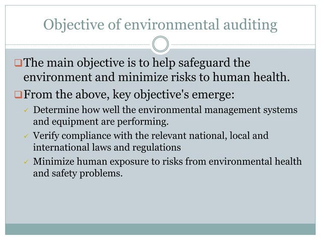 Environmental audit methodology | PPTX | Environmental Services ...