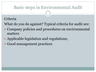 Environmental audit methodology | PPTX