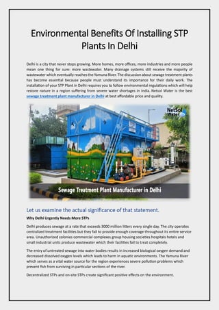 Environmental Benefits Of Installing STP Plants In Delhi.pdf