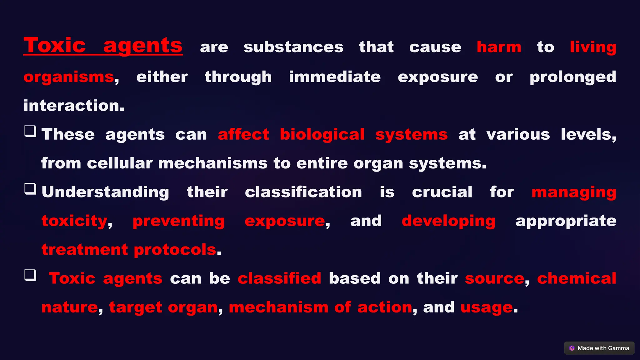Classification of Toxic Agents - Environmental Biotechnology | PPTX