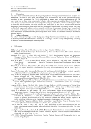 Environmental burden of heavy metal contamination levels | PDF