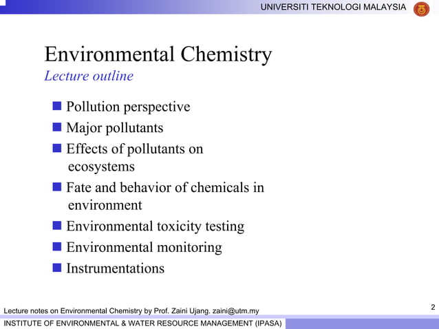 Environmental chemistry lecture | PDF | Environmental Services Industry ...