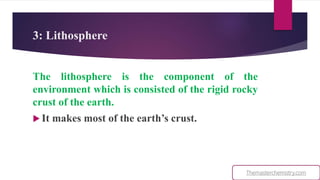 Components of Environment | Atmosphere, Hydrosphere, Lithosphere and ...
