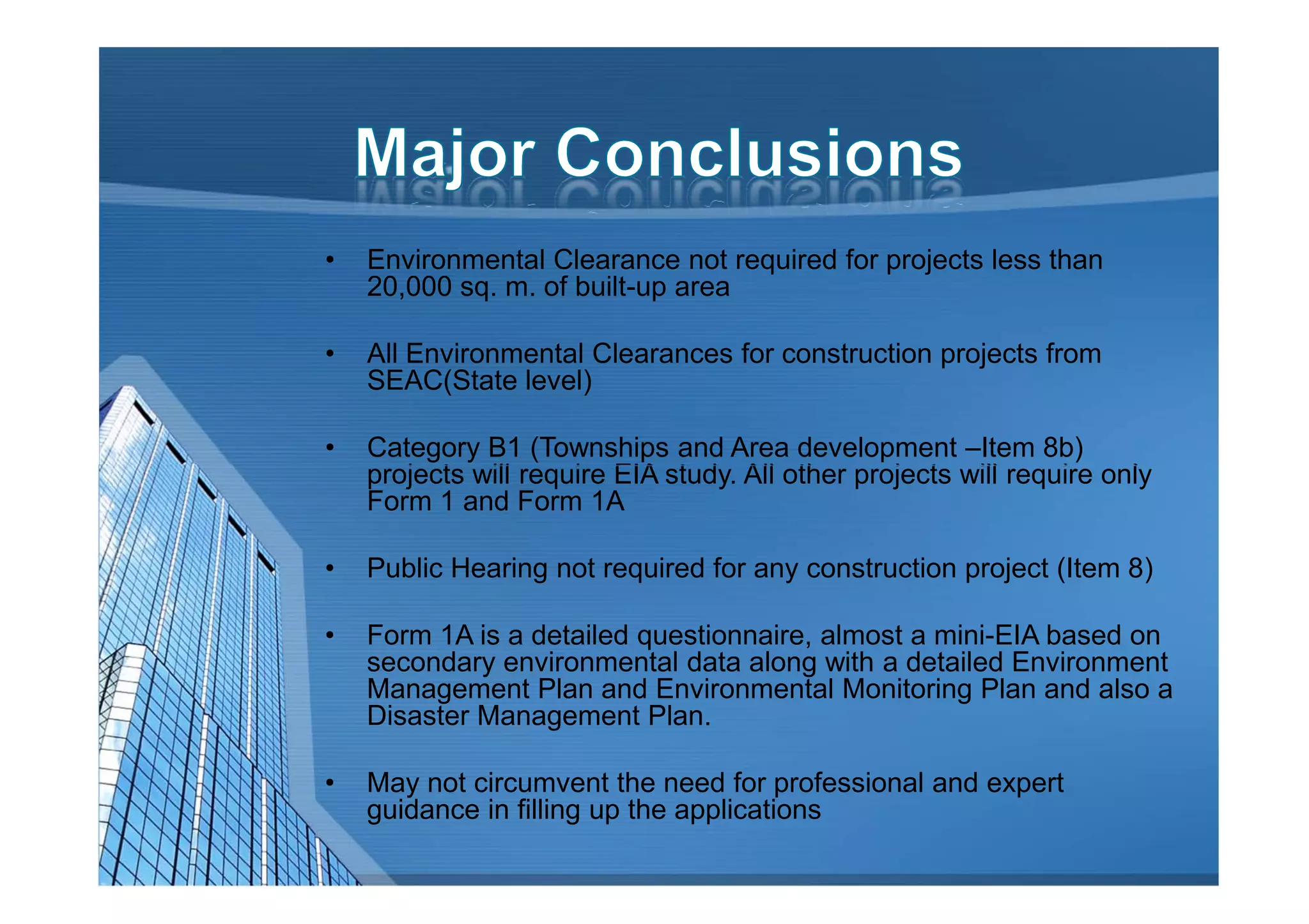 Environmental clearance for construction projects optima | PDF