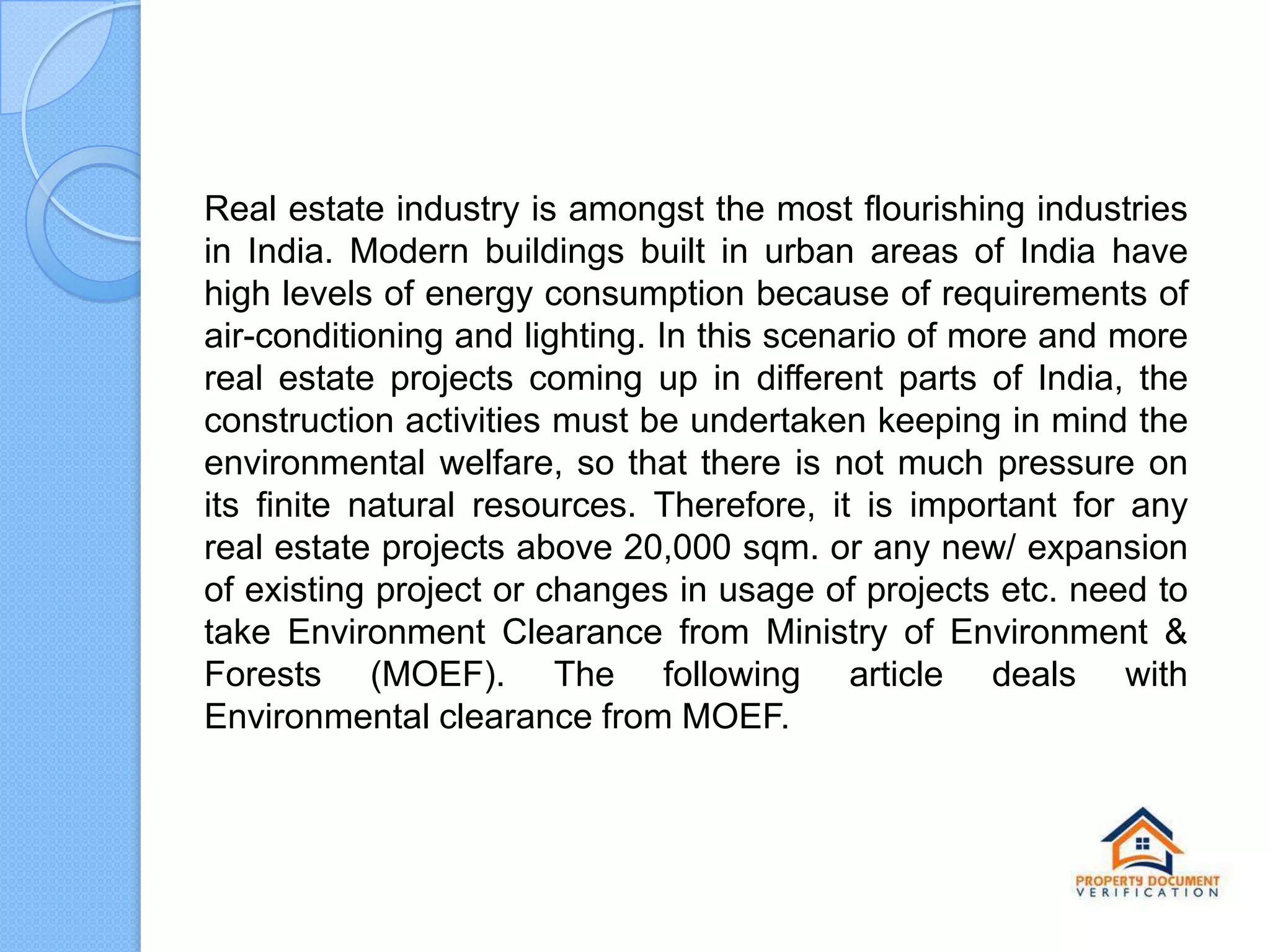 Environmental clearance from moef | PPTX