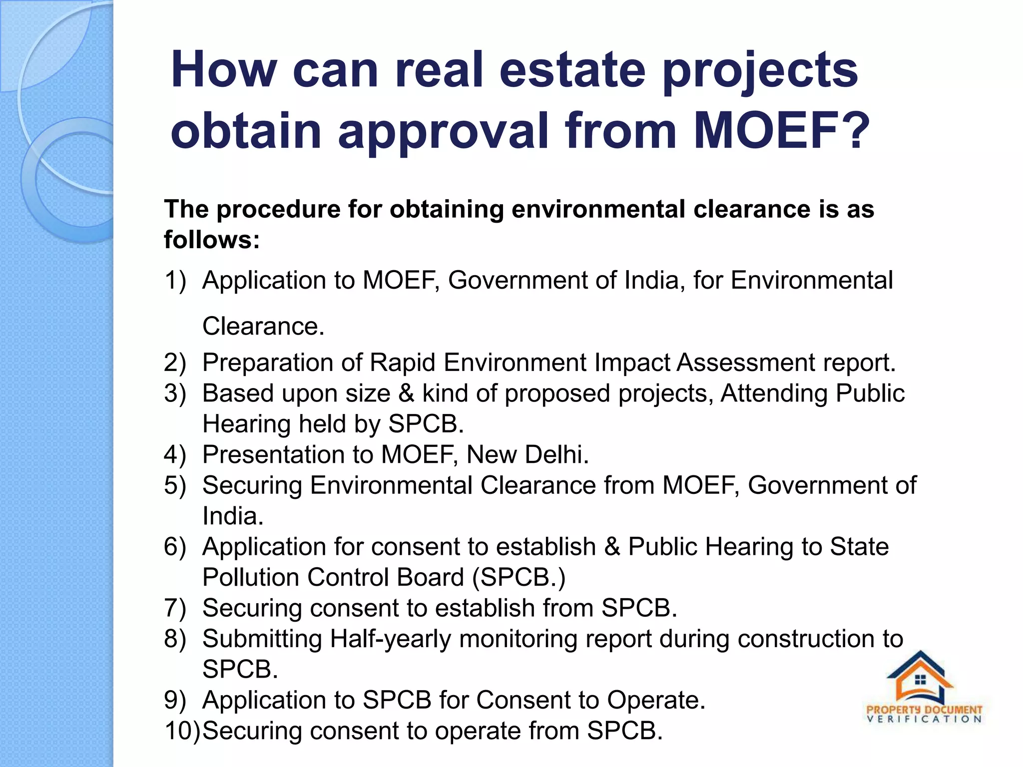 Environmental clearance from moef | PPTX