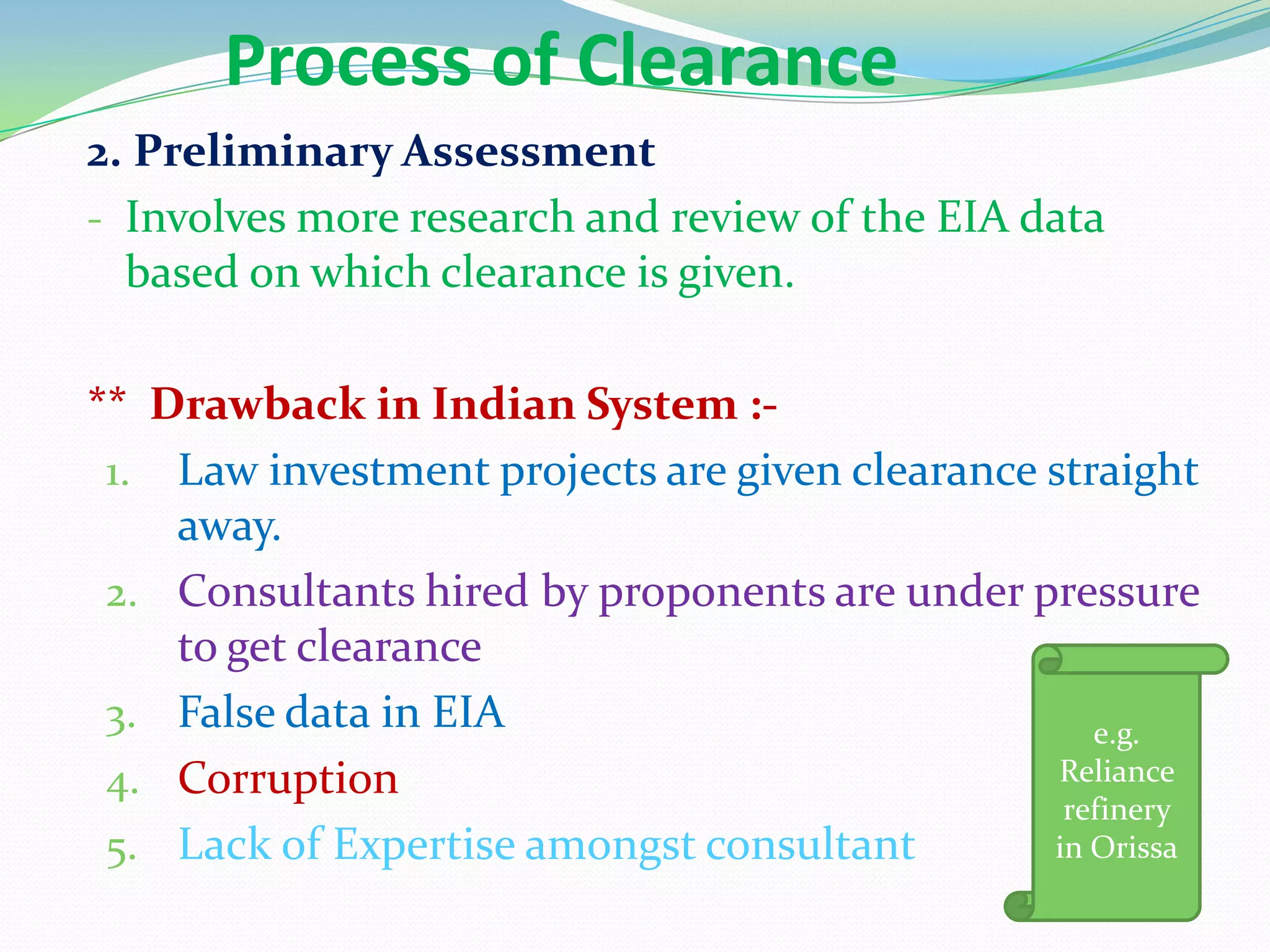 Environmental clearance procedure in India: Principal of Governance | PDF