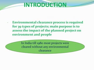 Environmental clearance procedure in India: Principal of Governance | PPT