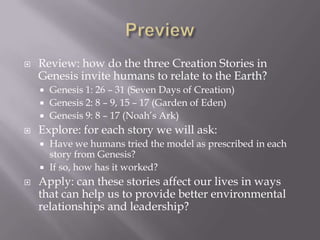 Environmental Clues from Genesis | PPTX