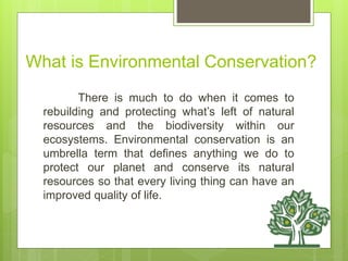 Environmental Conservation and Action | PPTX