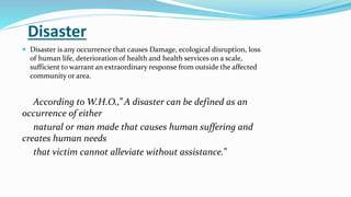 Environmental conservation,disaster management, first aid | PPT