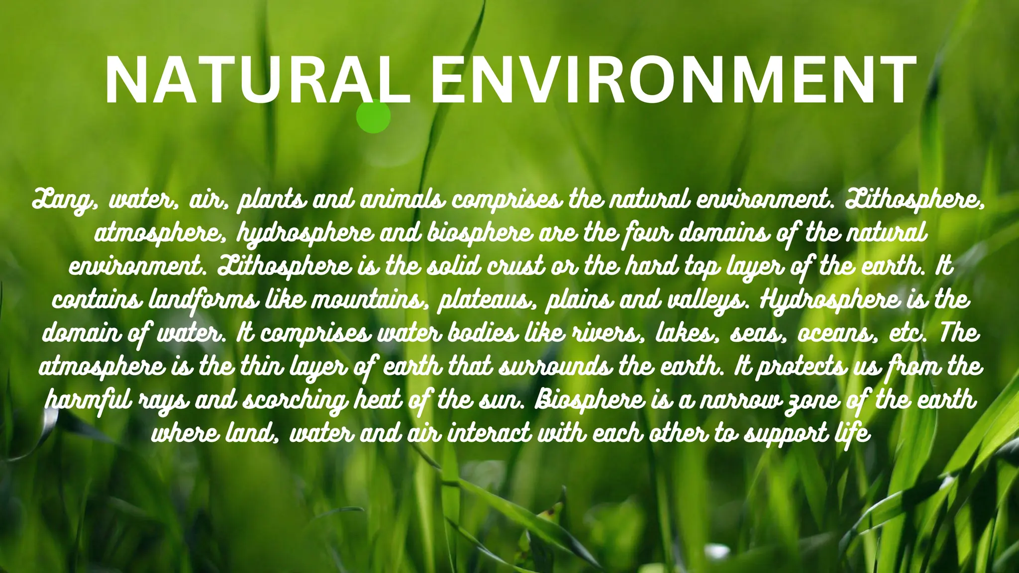 Class 7 Geography chapter no. 01 Environment | PDF