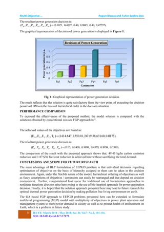 Environmental constrained electric power generation and dispatch via ...