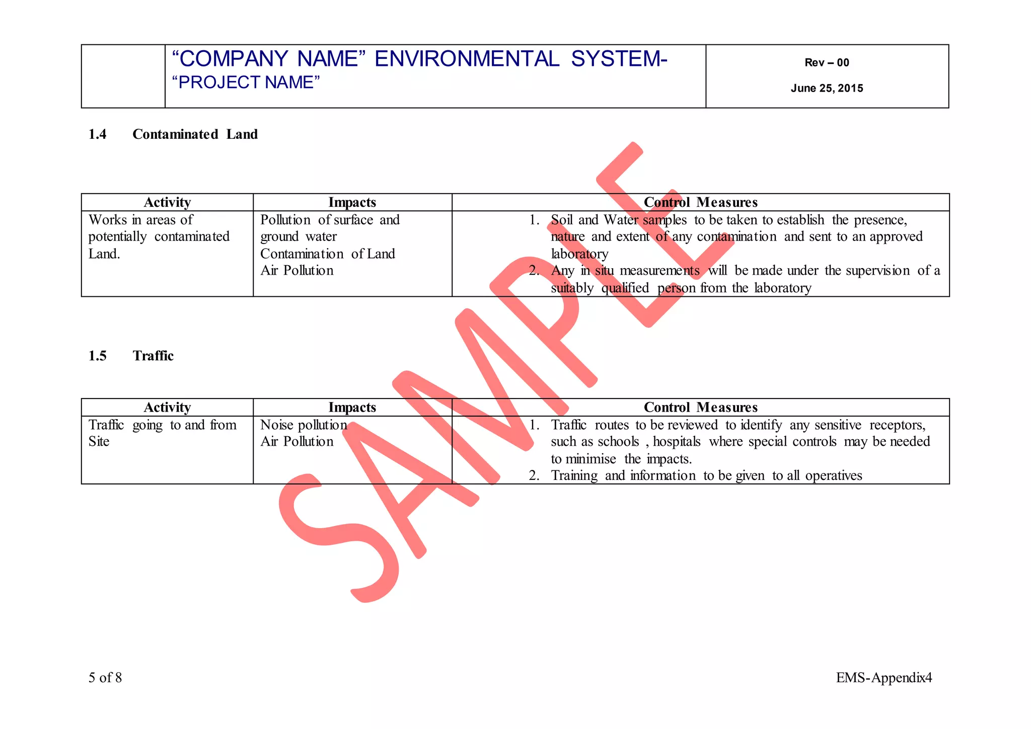 Environmental control measures | DOC