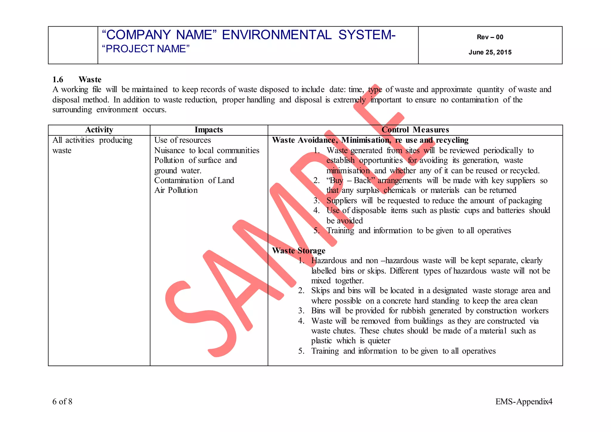 Environmental control measures | DOC