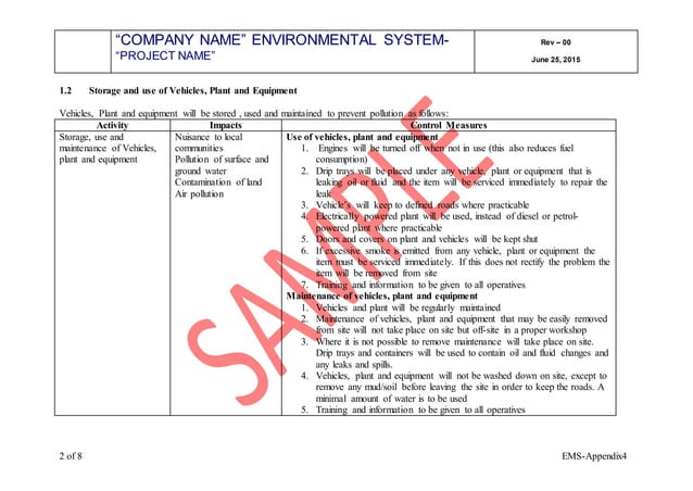 Environmental control measures | DOC