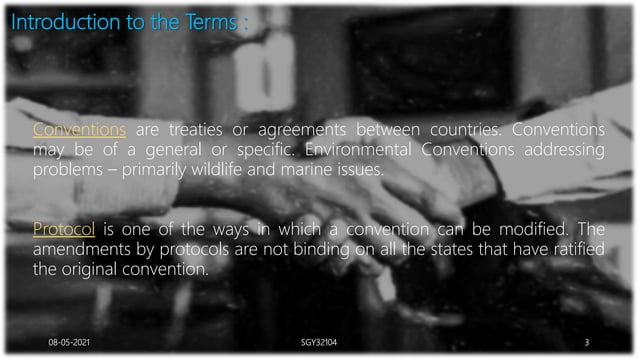 Environmental conventions and protocols | PPSX | Environmental Services ...