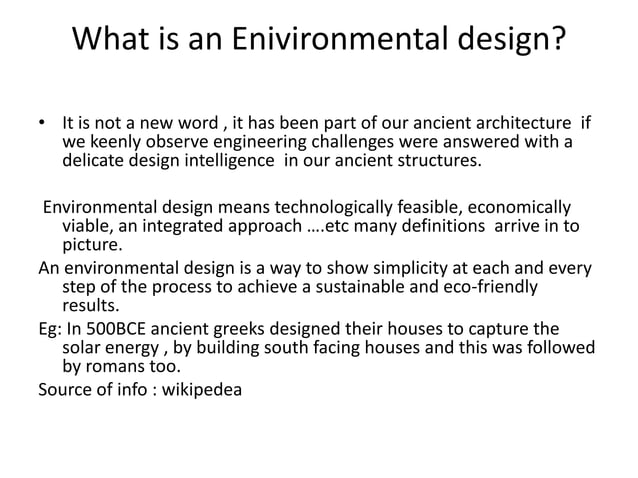 Environmental design i | PPTX