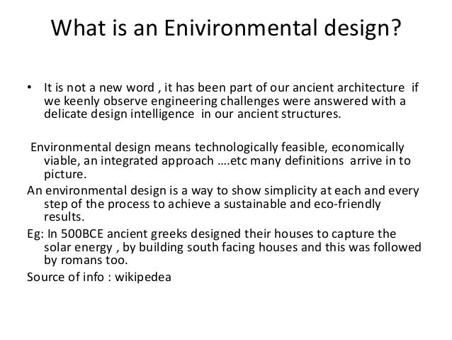 Environmental design i