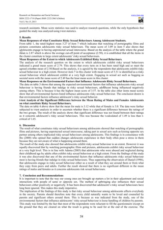 Environmental determinants of risky sexual behaviours among secondary ...