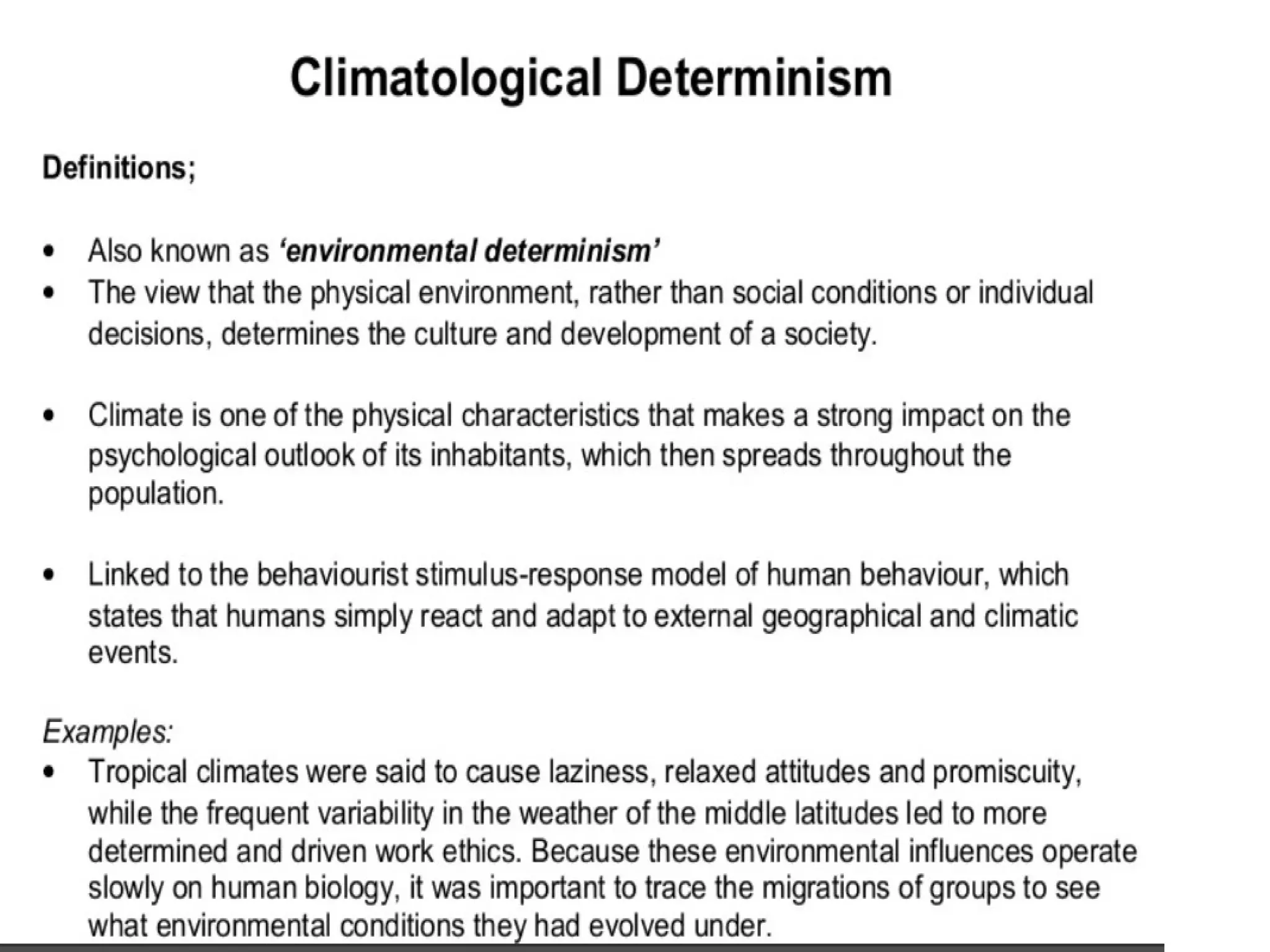 Environmental determinism and possibilism | PPT