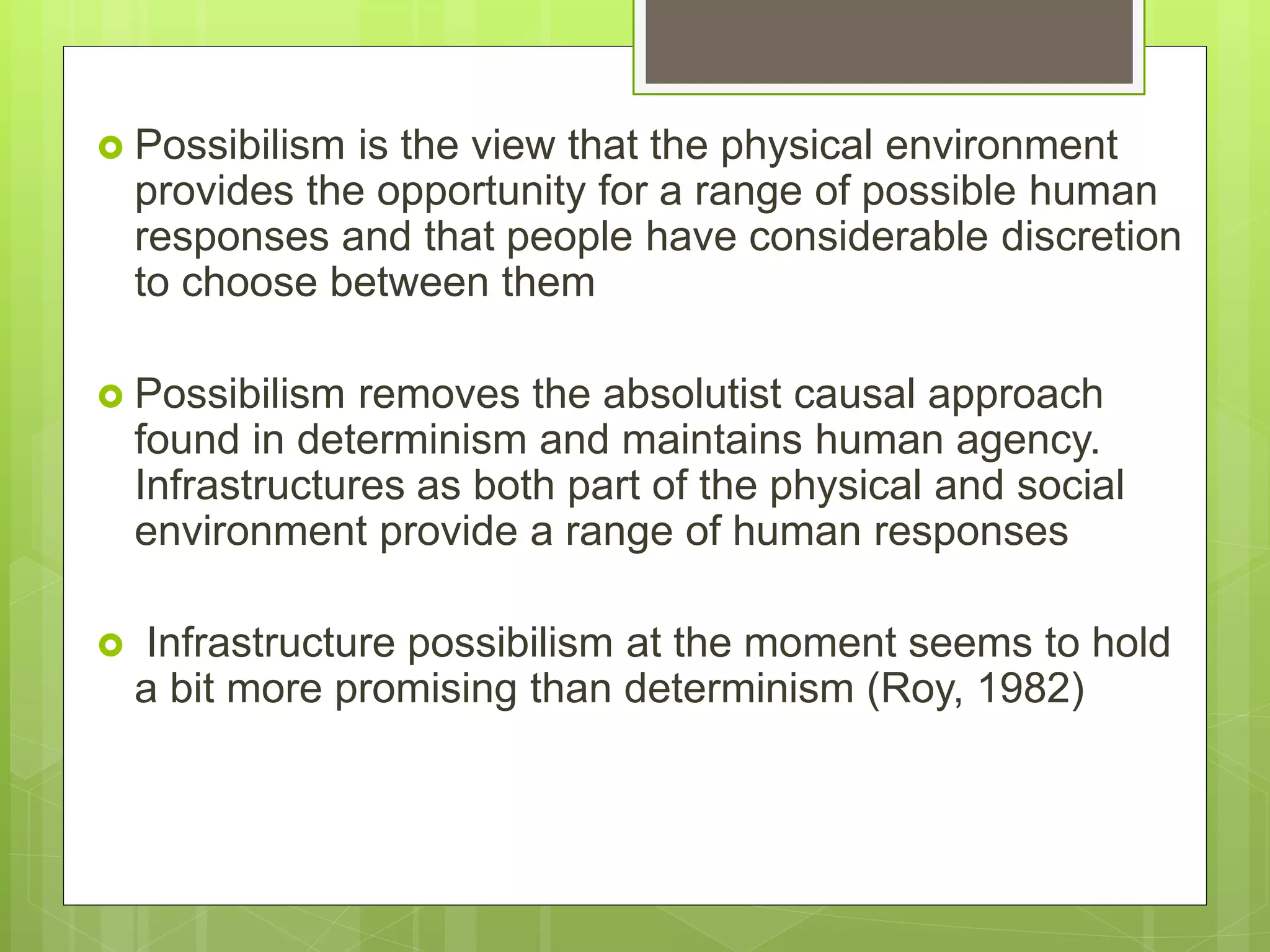 Environmental determinism and possibilism | PPTX