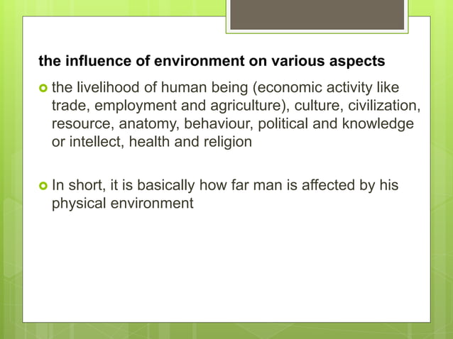 Environmental determinism and possibilism | PPTX