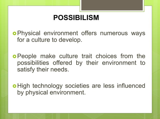 Environmental determinism and possibilism | PPTX