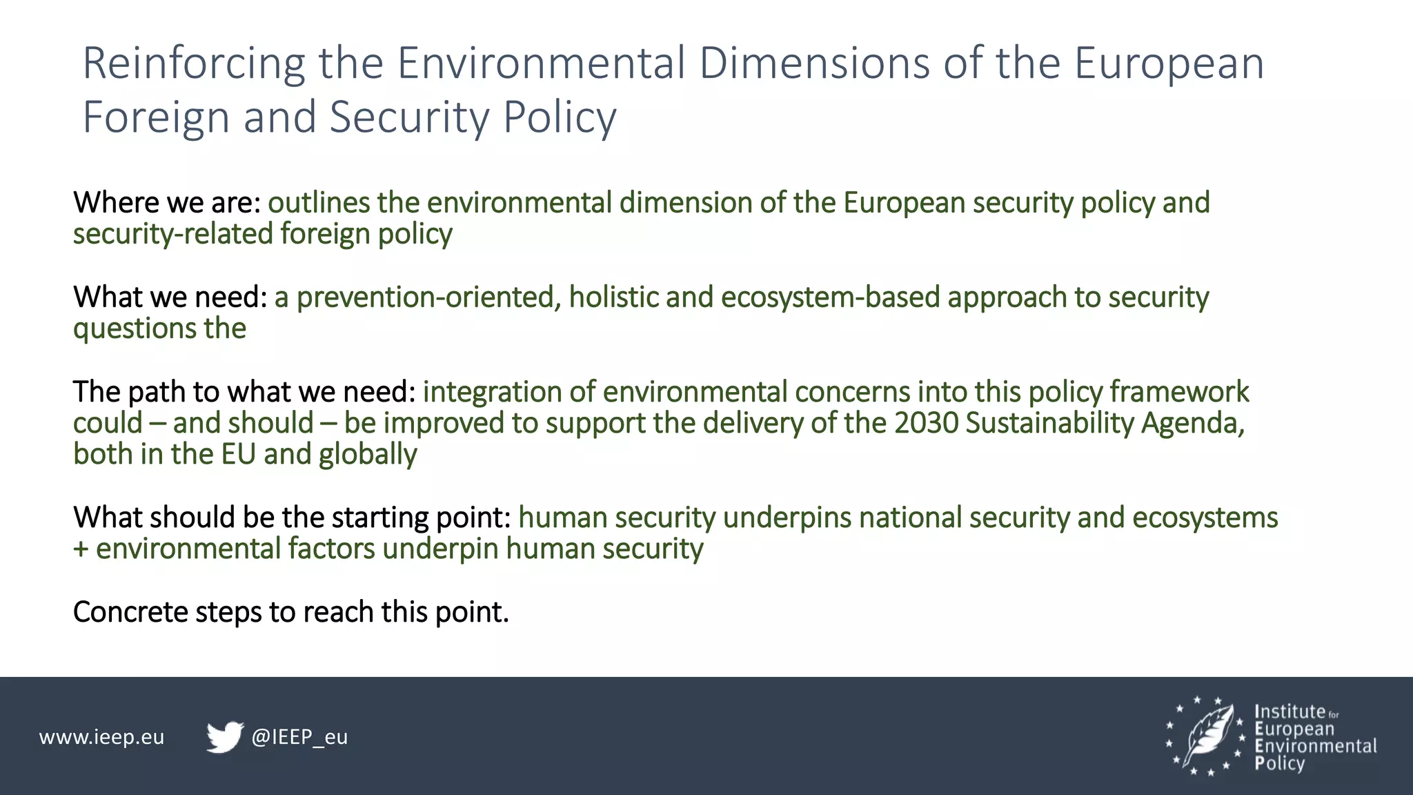 Environmental dimensions of security - Johanna Nyman | PPTX