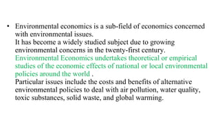 Environmental Economics and Environmental Management Systems | PPTX