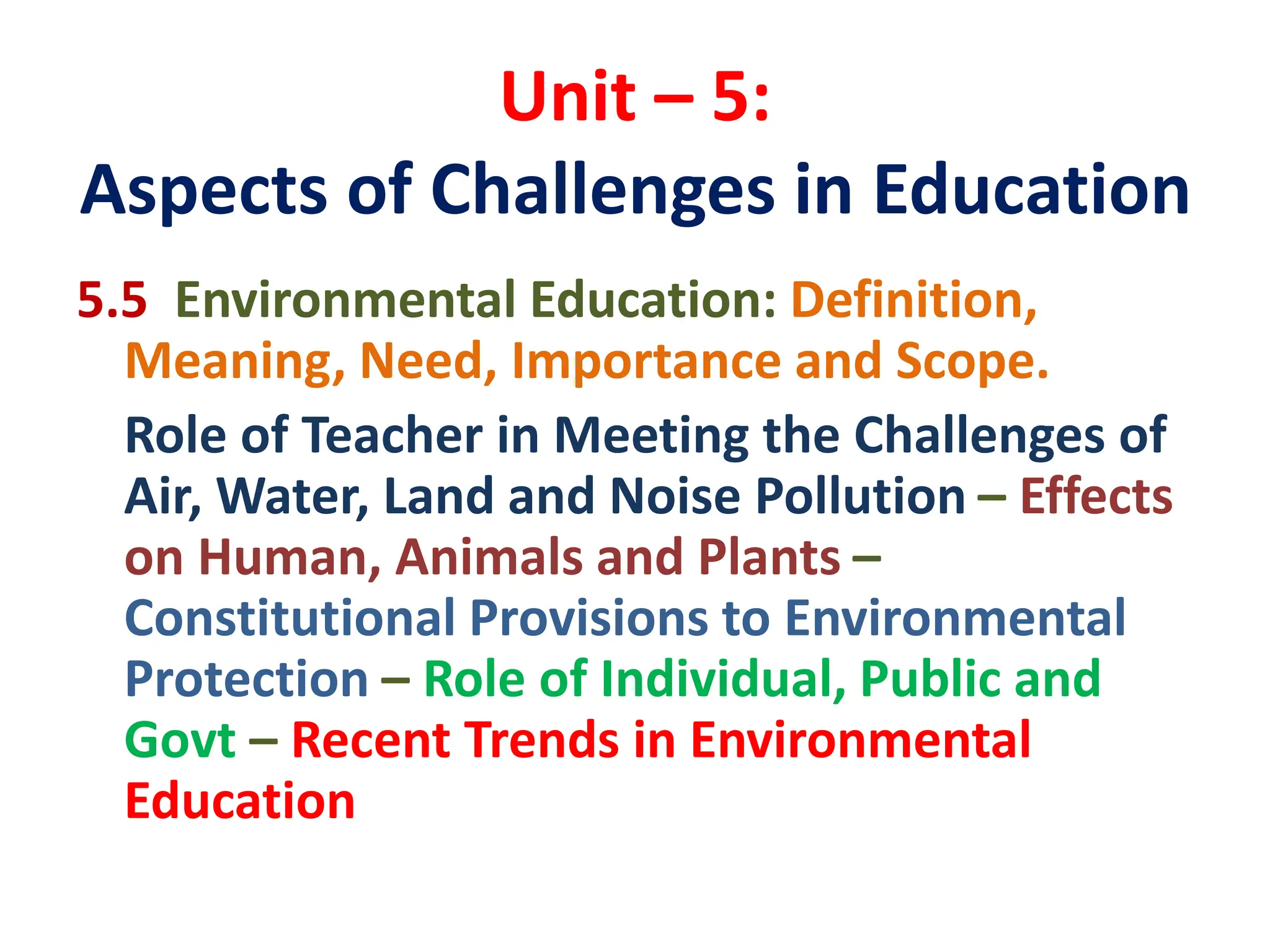 Environmental Education Goals and Objectives | PDF