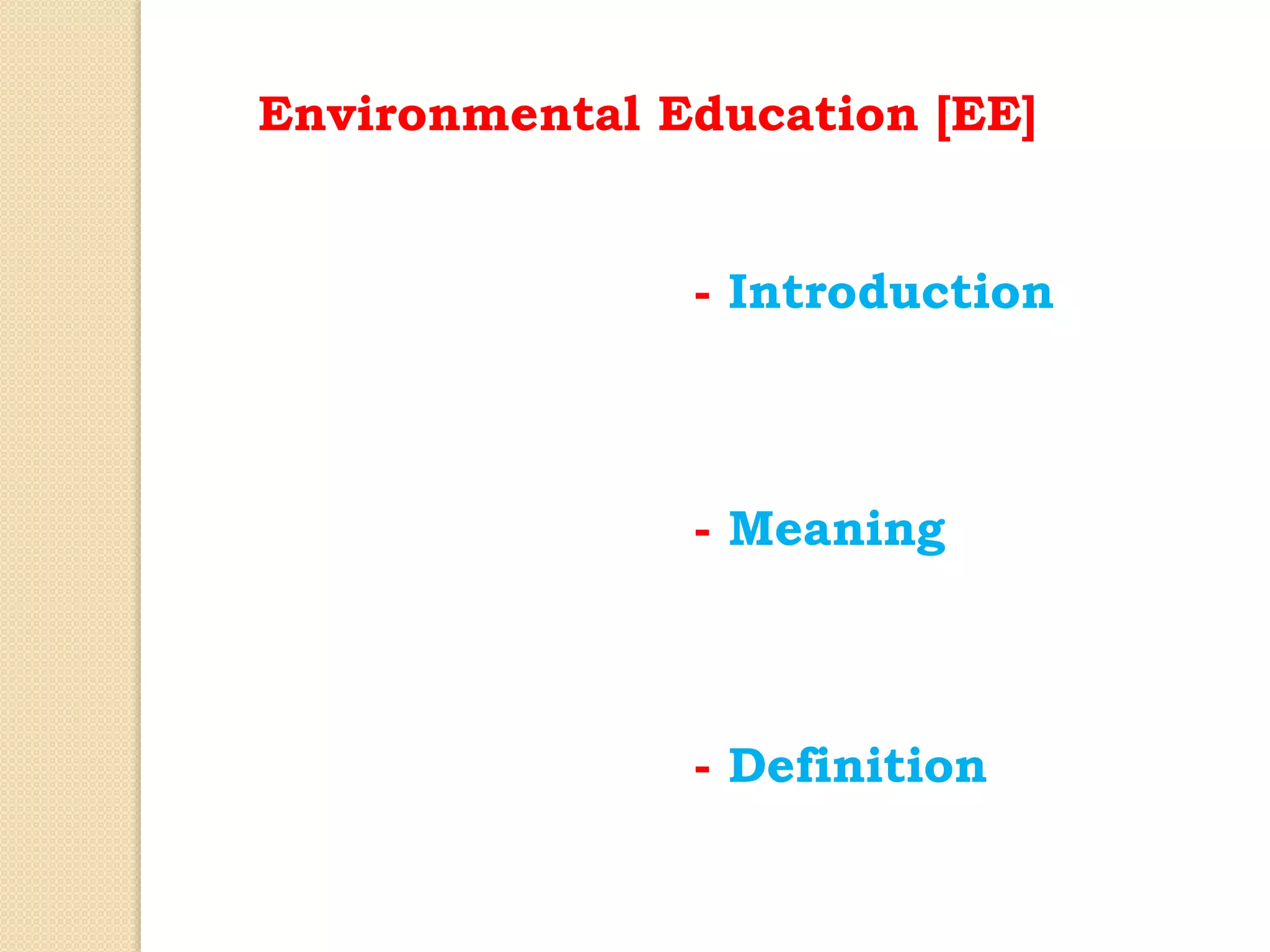 Environmental education | PPT