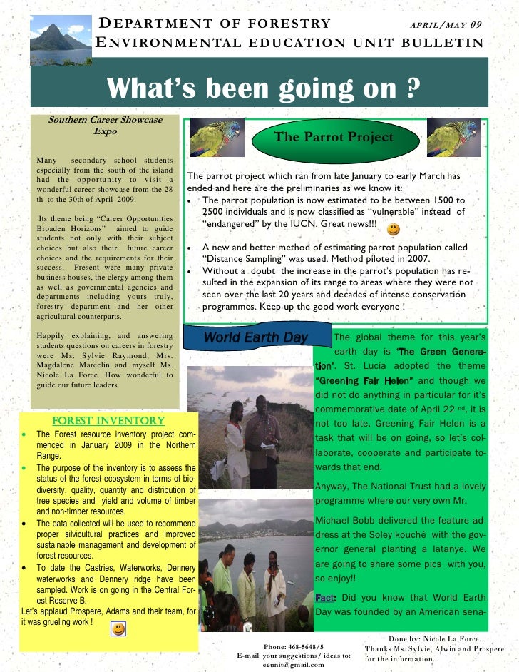 Environmental education bulletin april 09