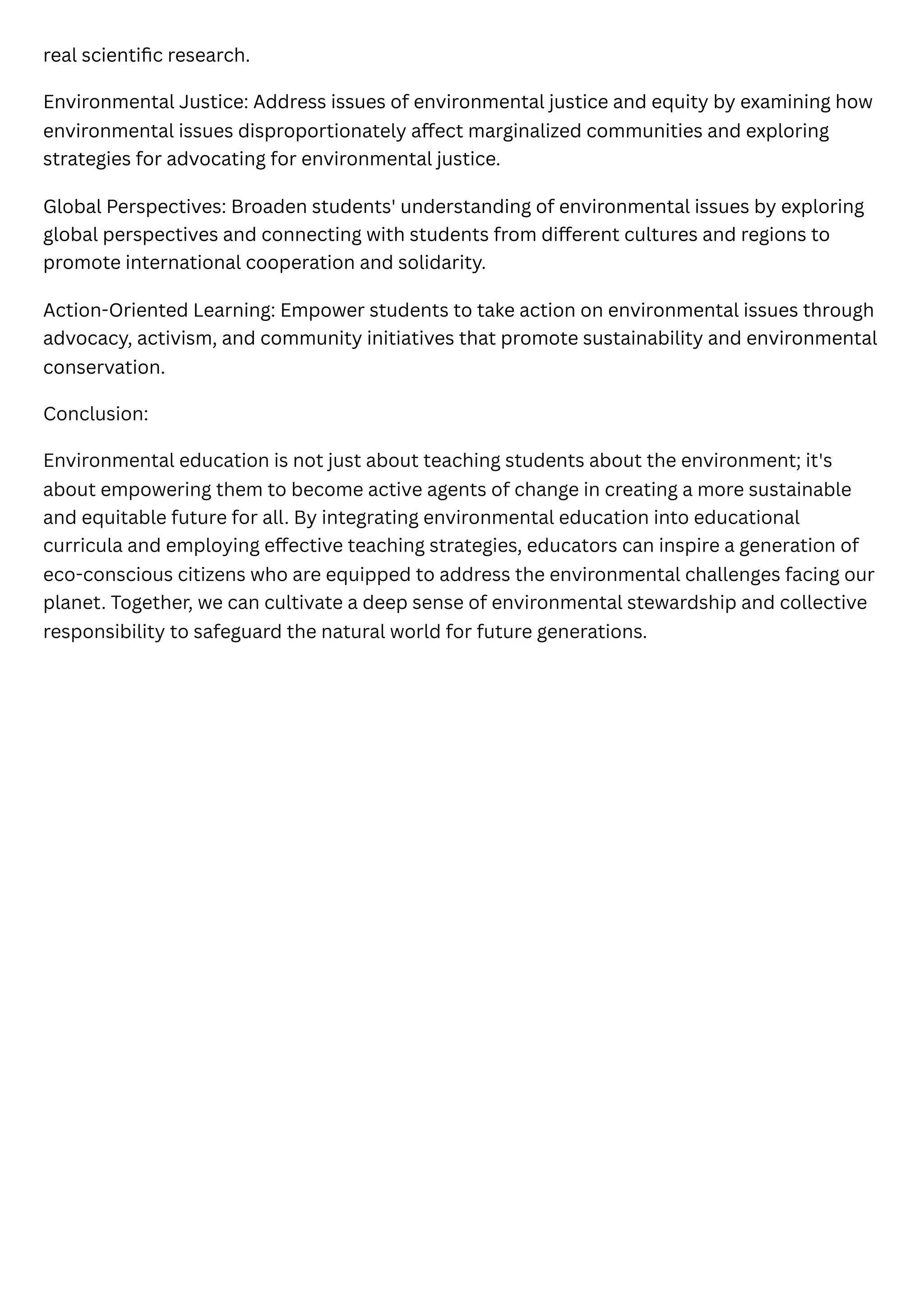 Environmental Education Inspiring a Generation of Eco-Conscious ...