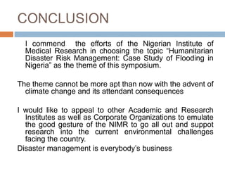 Environmental effects of flood disaster in nigeria | PPTX