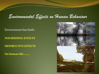 Environmental effects of human behaviour | PDF