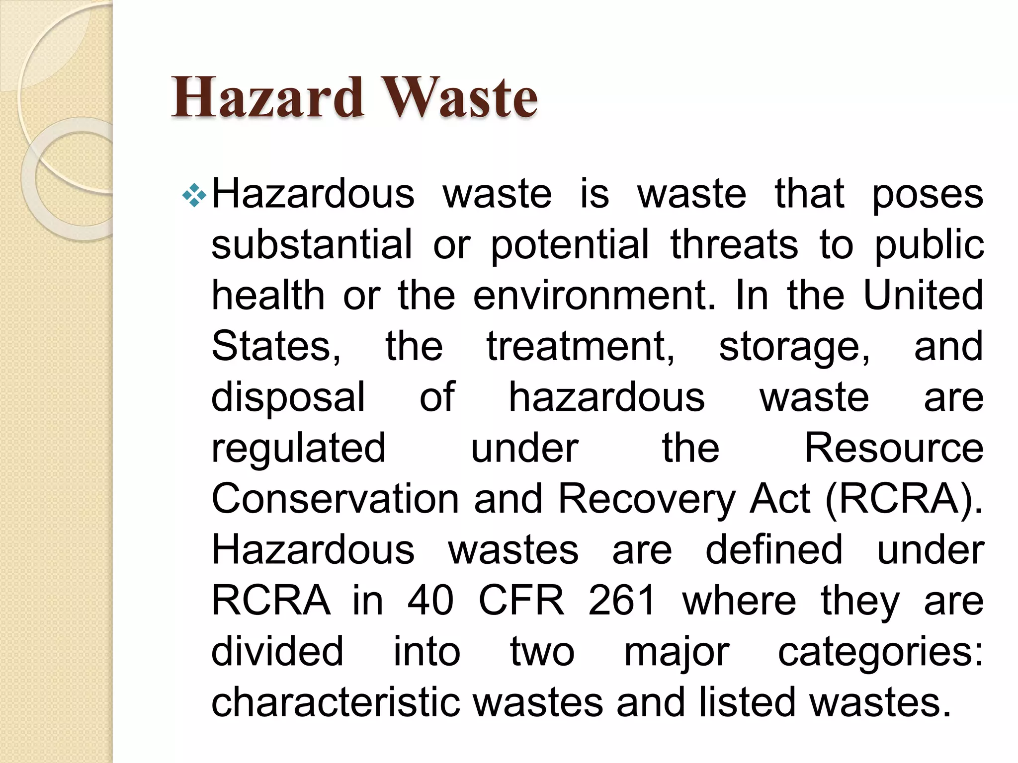 Environmental engineering hazard waste | PPTX