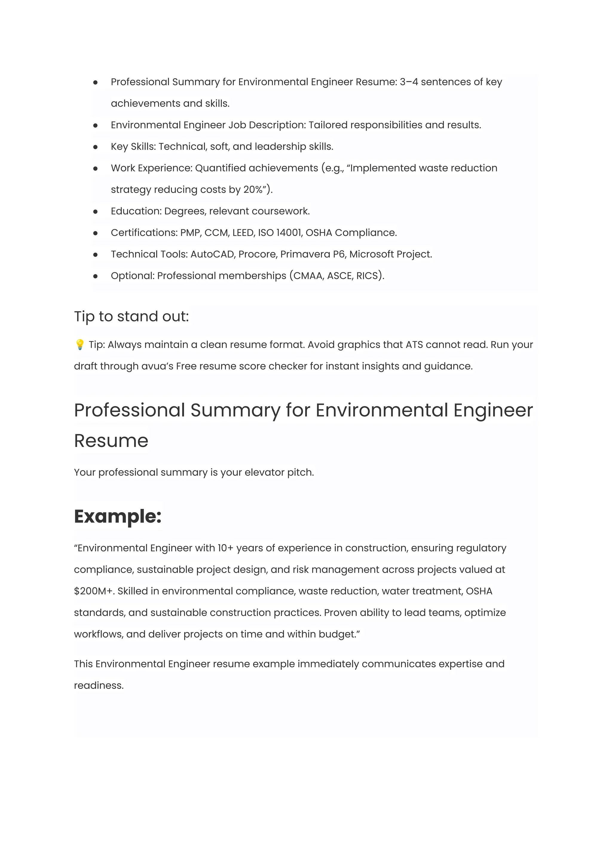 Environmental Engineer Resume Examples & Writing Guide for 2025 | PDF