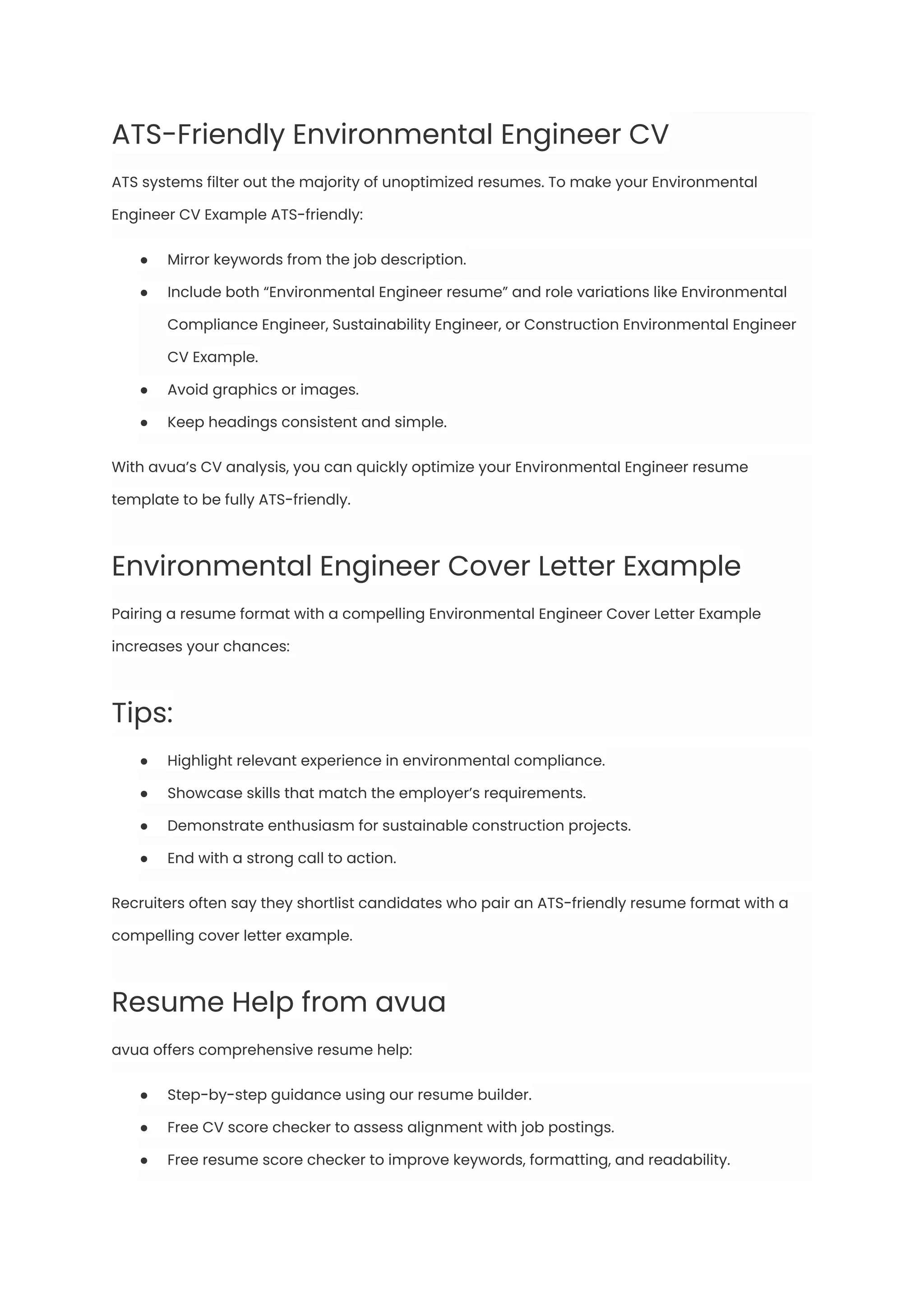 Environmental Engineer Resume Examples & Writing Guide for 2025 | PDF