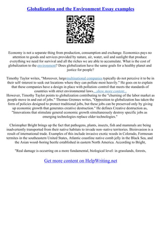 Environmental Essays | PDF