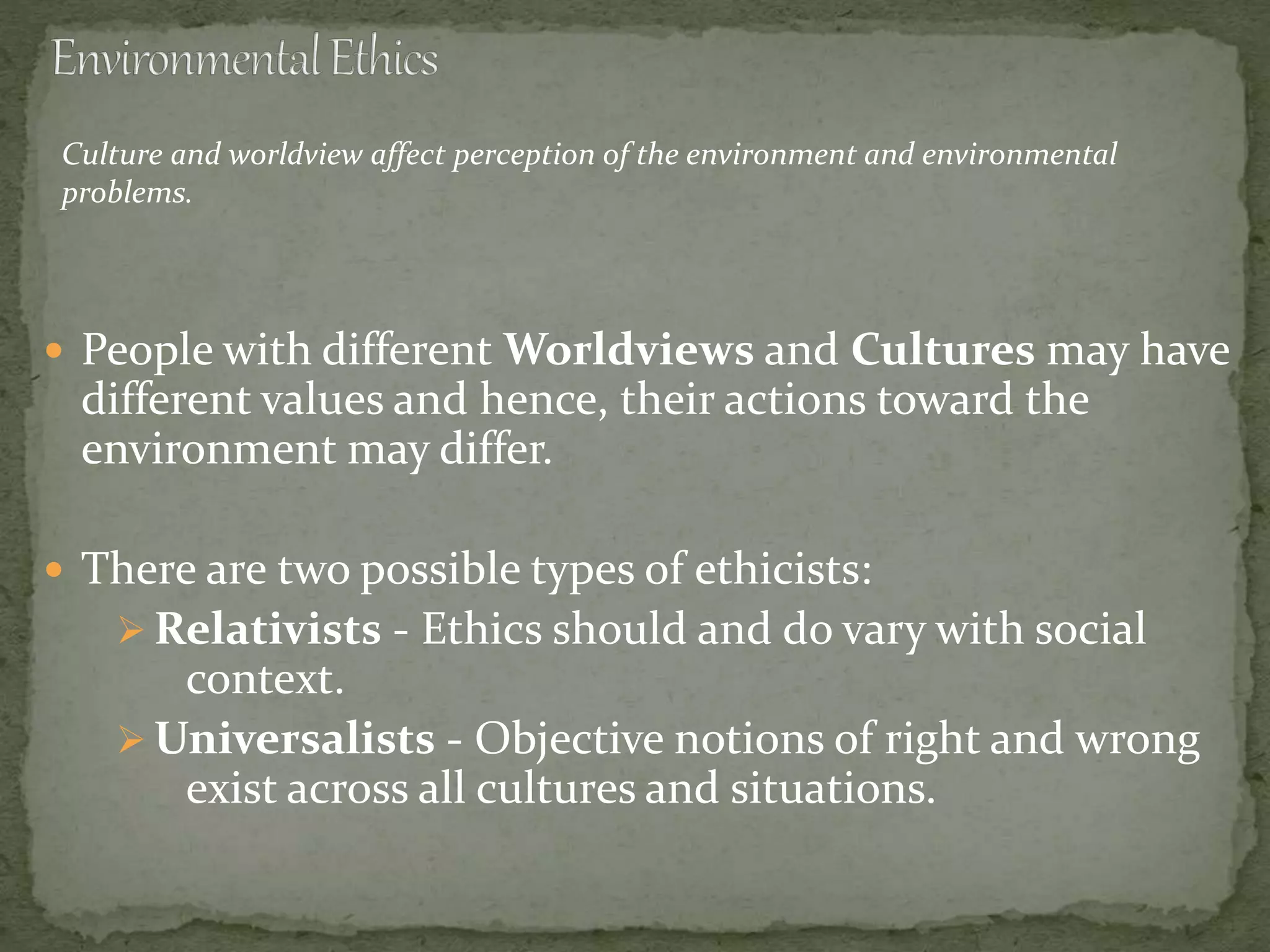 Environmental ethics | PPTX