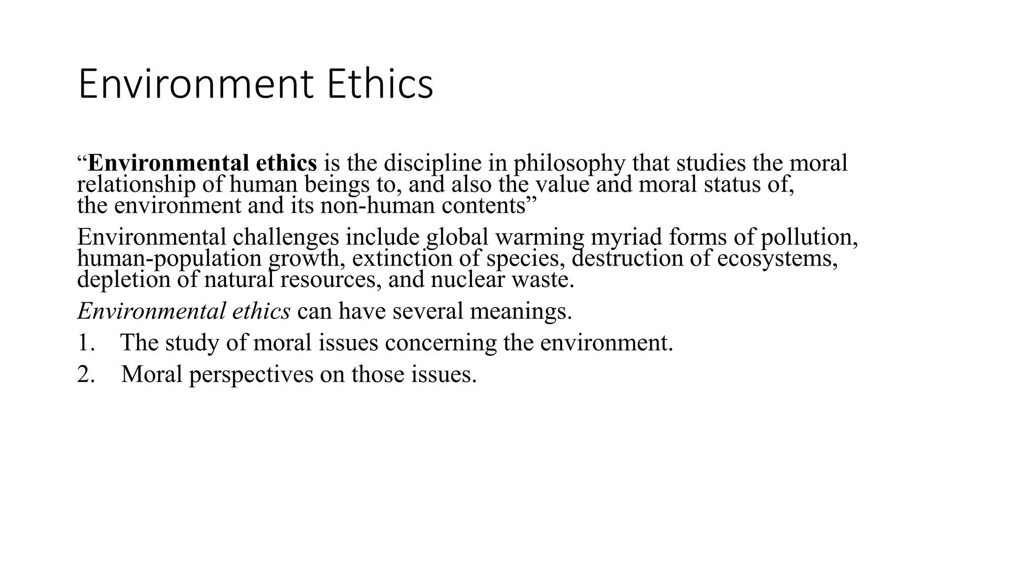 Environmental ethics | PPTX