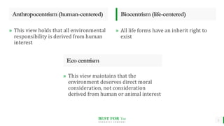Environmental Ethics, environmental attitudes, justice | PPTX