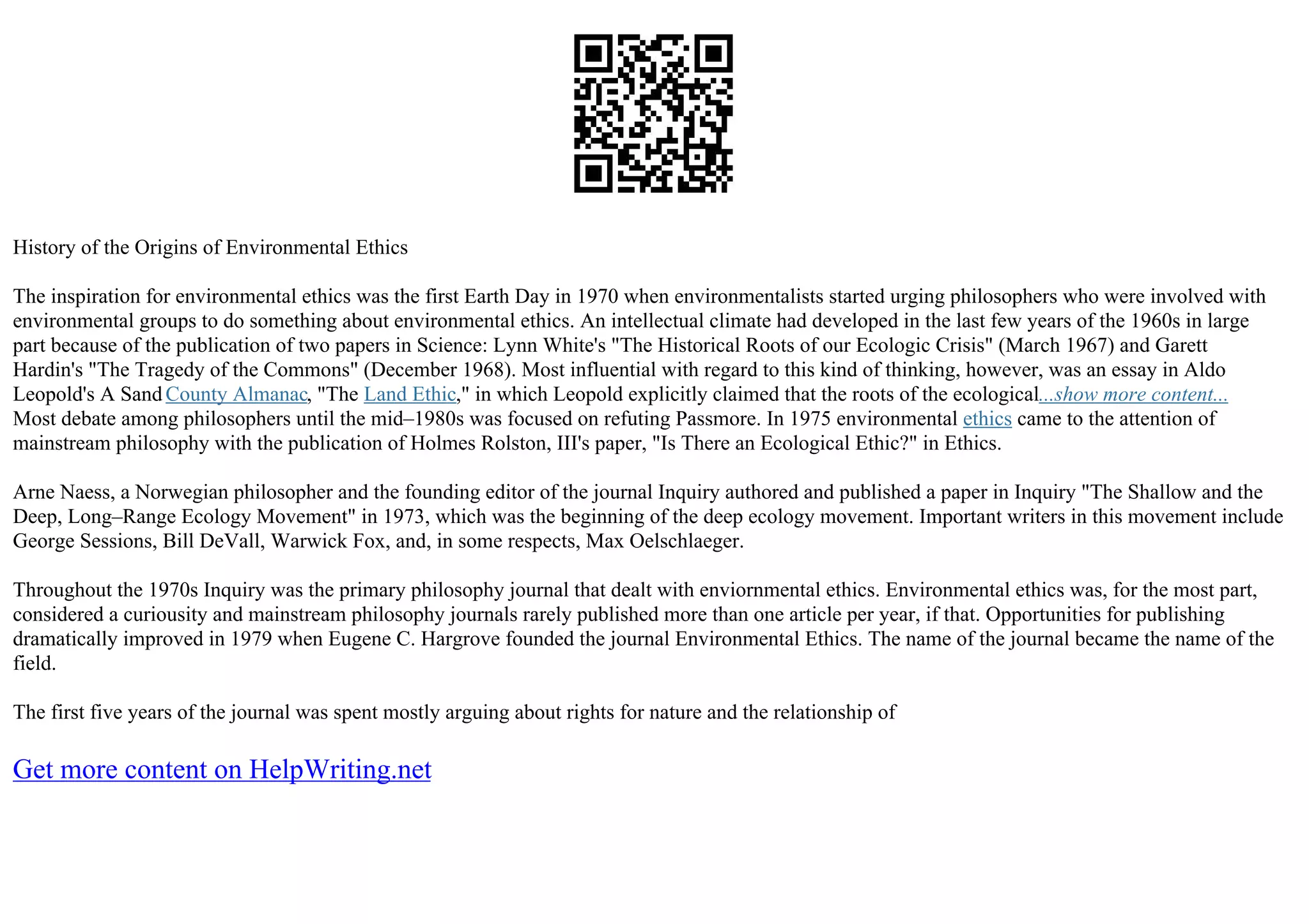 Environmental Ethics And Pollution | PDF