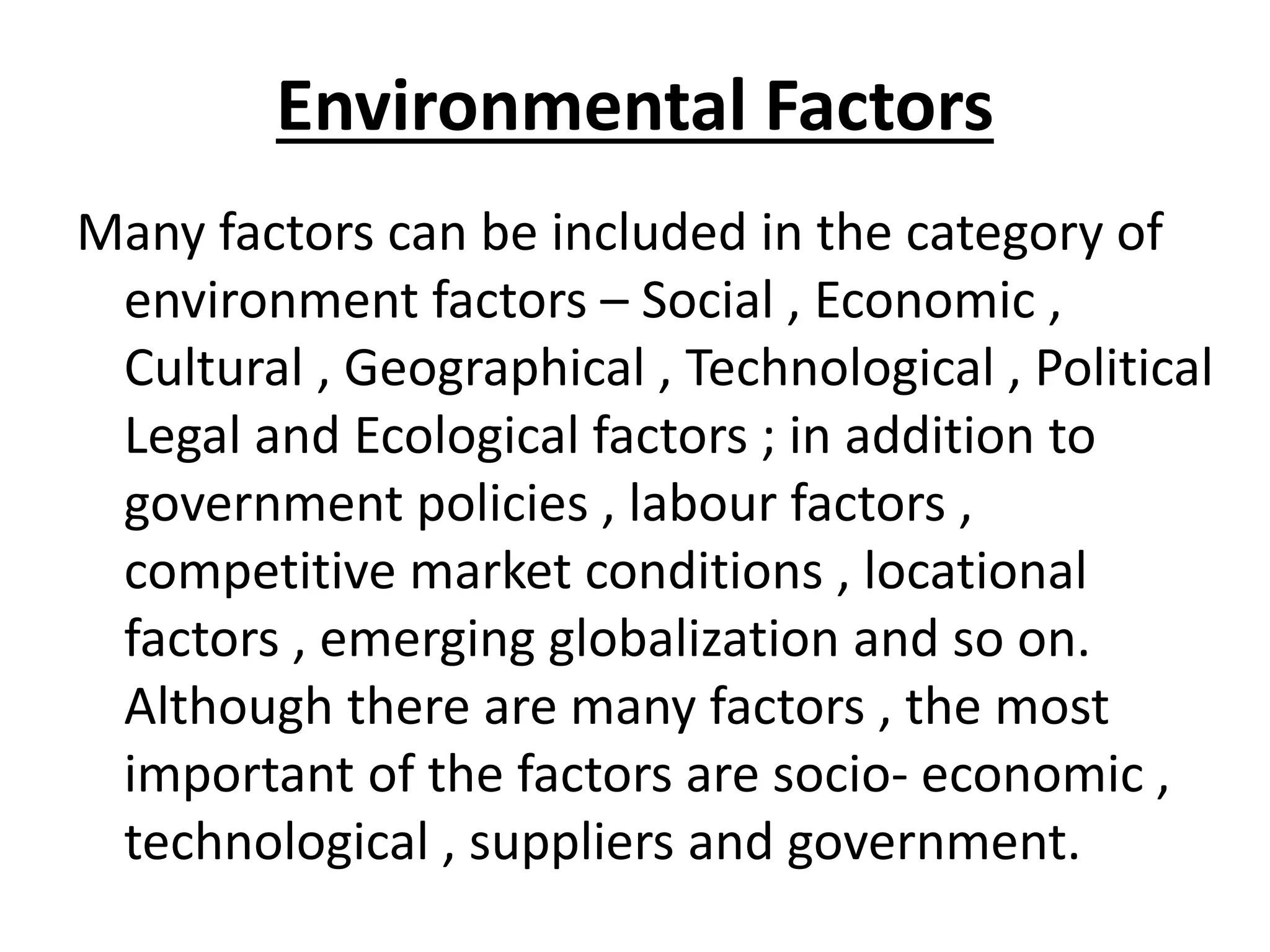 Environmental factors | PPTX