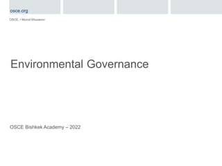 Environmental governance module | PDF