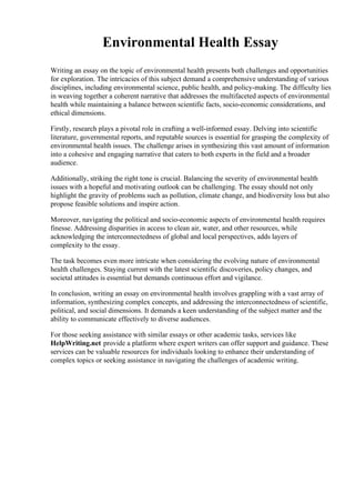 Environmental Health Essay.pdf