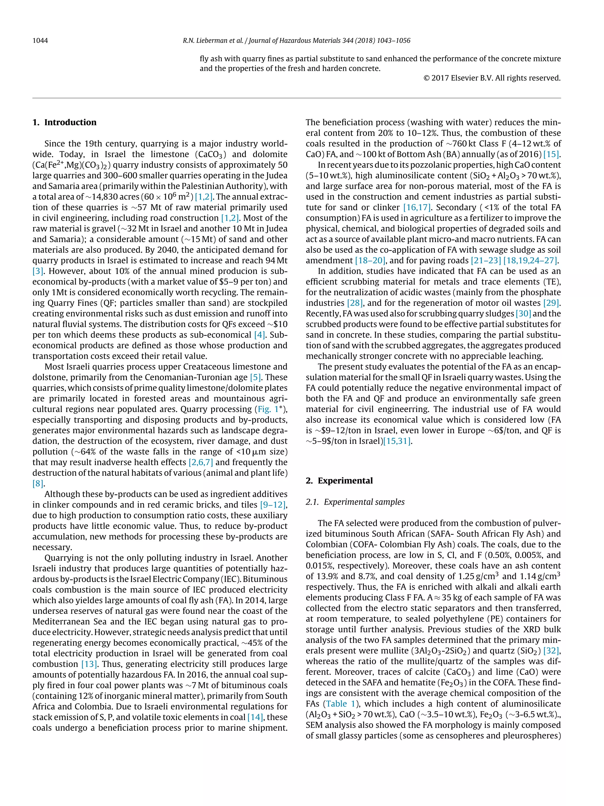 Environmental impact and potential use of coal fly ash andsub ...