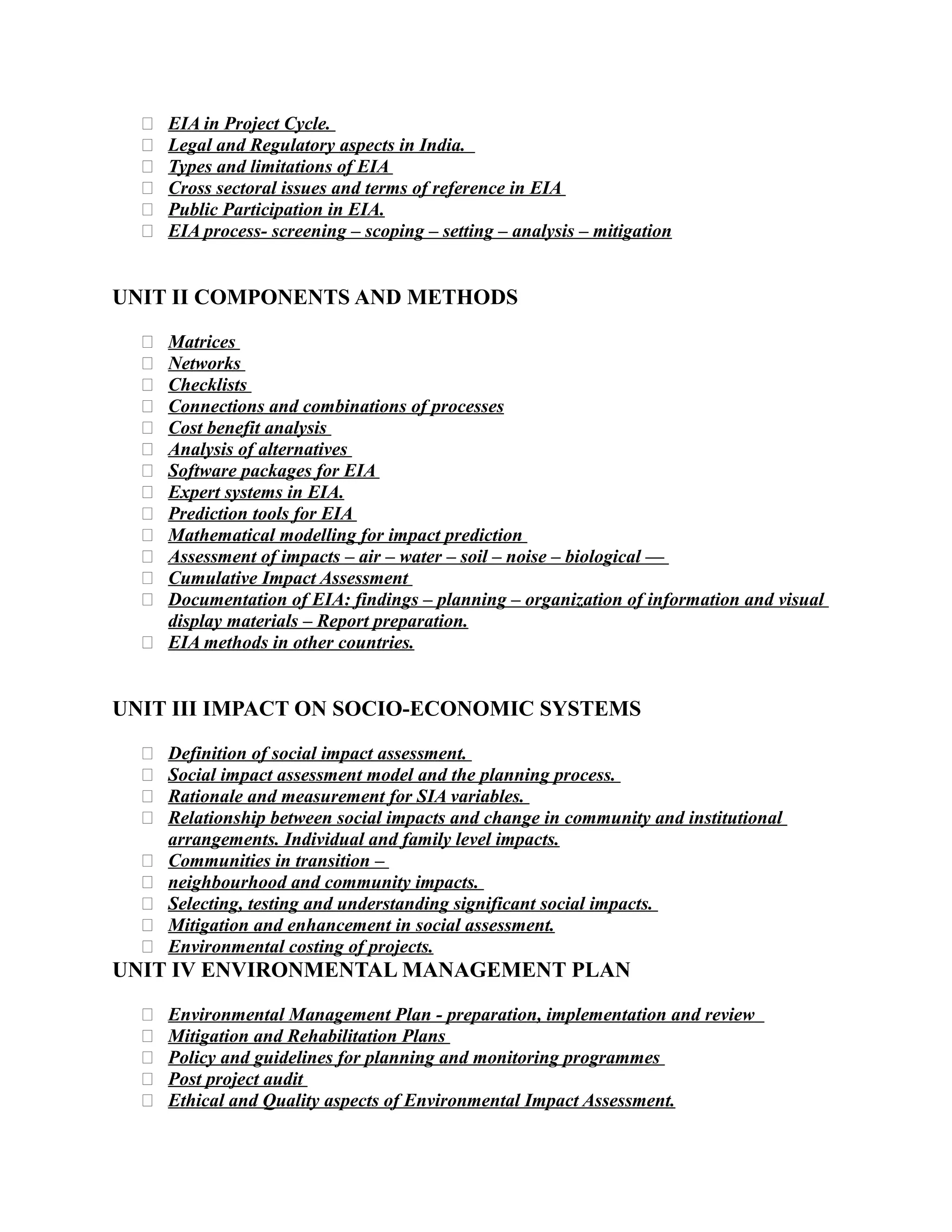 Environmental impact assessment | RTF