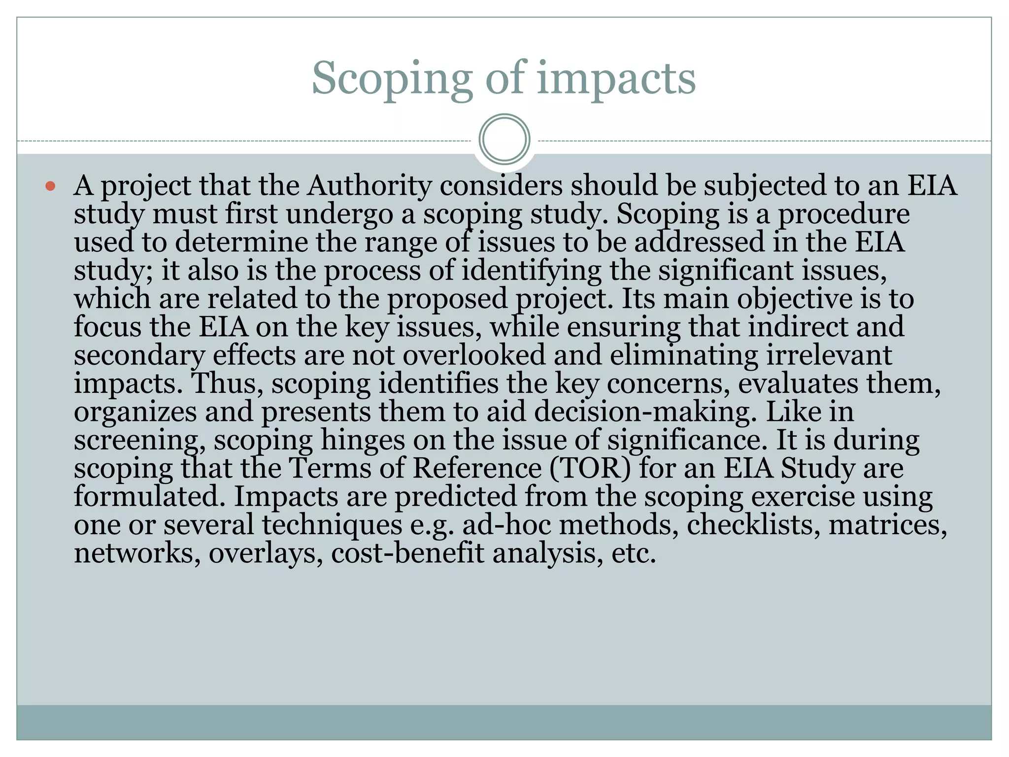 Environmental impact assessment (eia) By Mr Allah Dad Khan Visiting ...